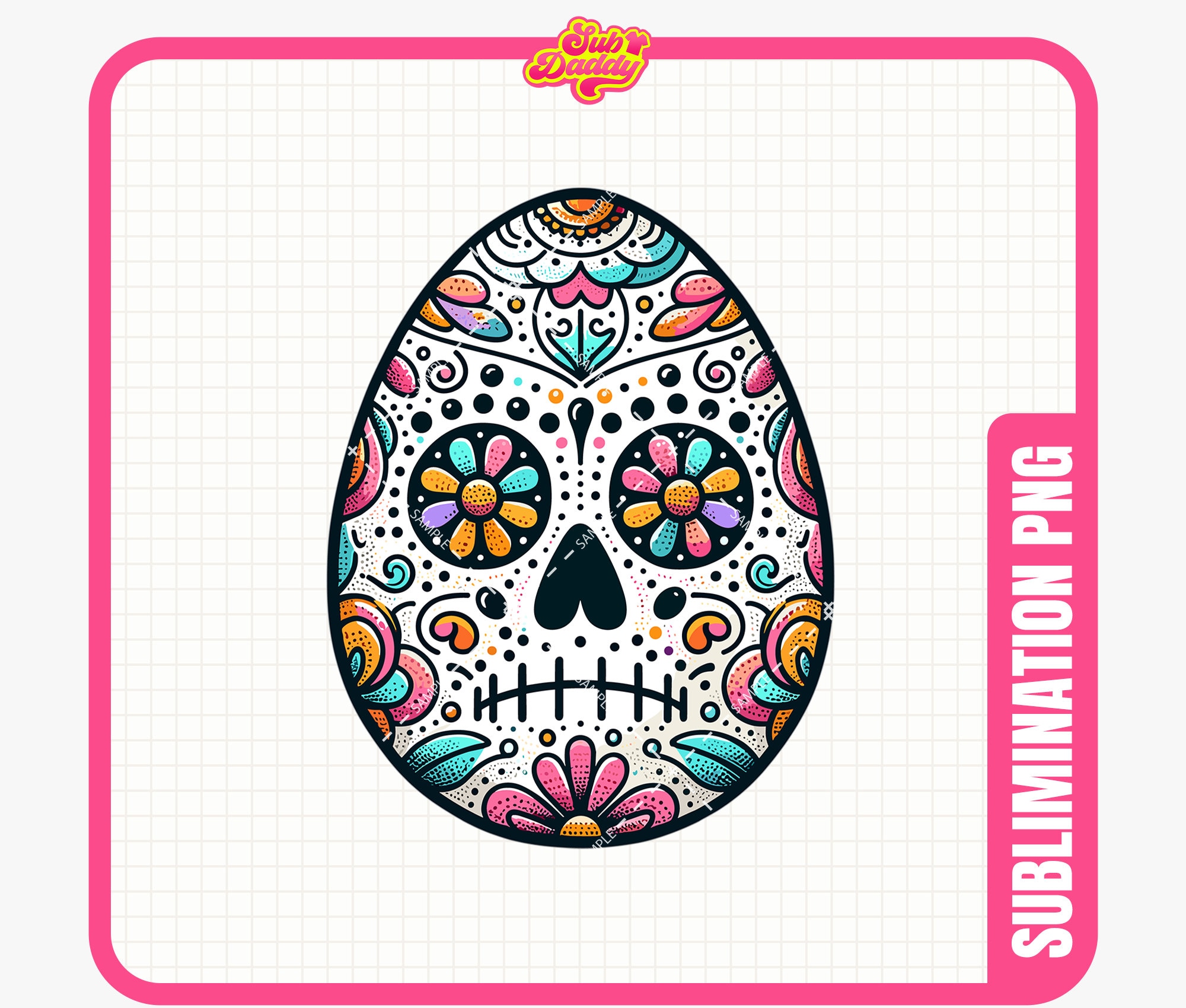 Sugar Skull Easter Egg PNG, Easter PNG File, Dia De Los Muertos ...
