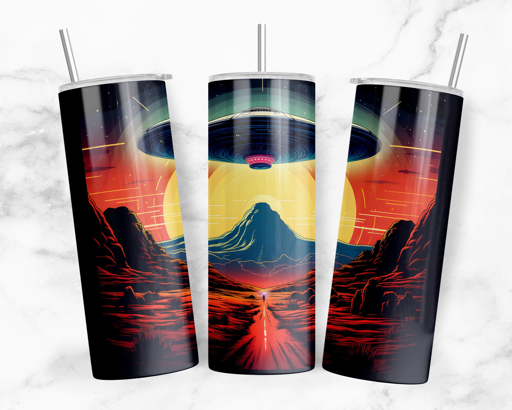 UFO Aliens Tumbler Wrap | Abduction Wrap | Believe Alien Sublimation ...