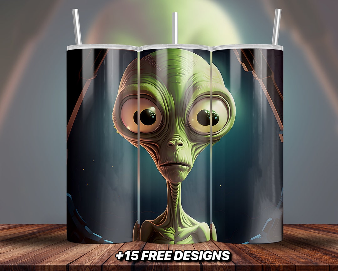 Alien Tumbler Wrap Png | 20oz Skinny Tumbler Sublimation Designs | 20oz ...