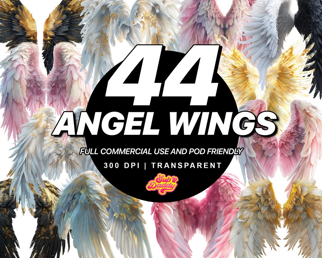 44 Angel Wings Clipart, Heaven Clipart White and Gold Wings PNG ...