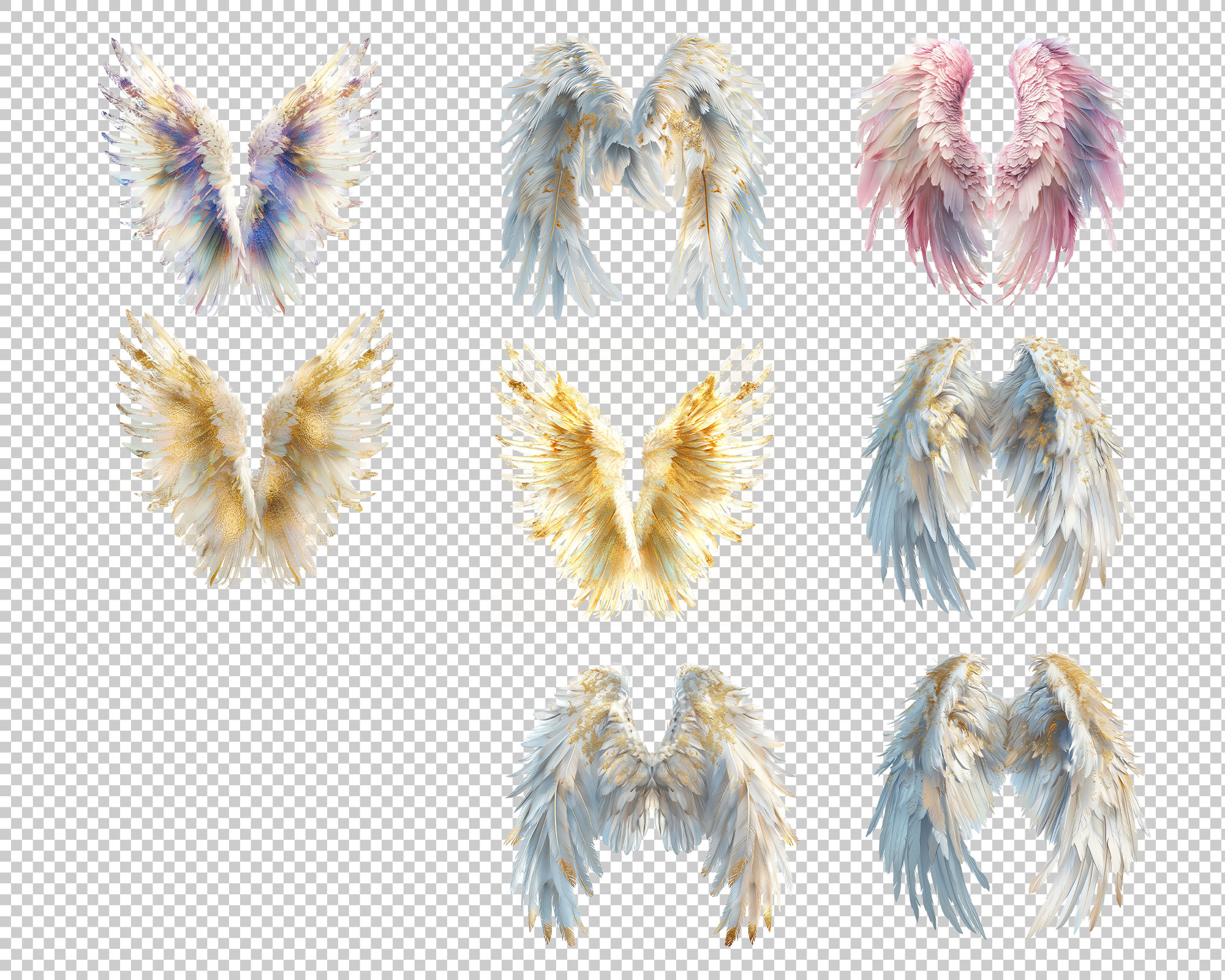 44 Angel Wings Clipart, Heaven Clipart White and Gold Wings PNG ...