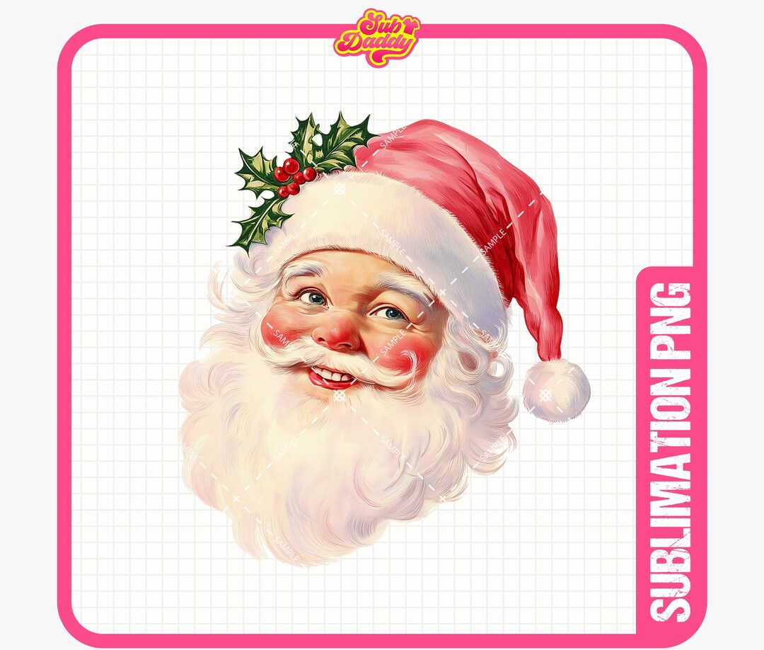 Retro Santa Png | Retro Christmas Png | Vintage Santa Png | Vintage ...