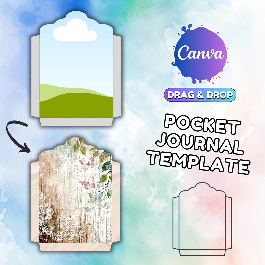 Junk Journal Pocket Template: Canva Folio (A4/US Letter) (digital ...