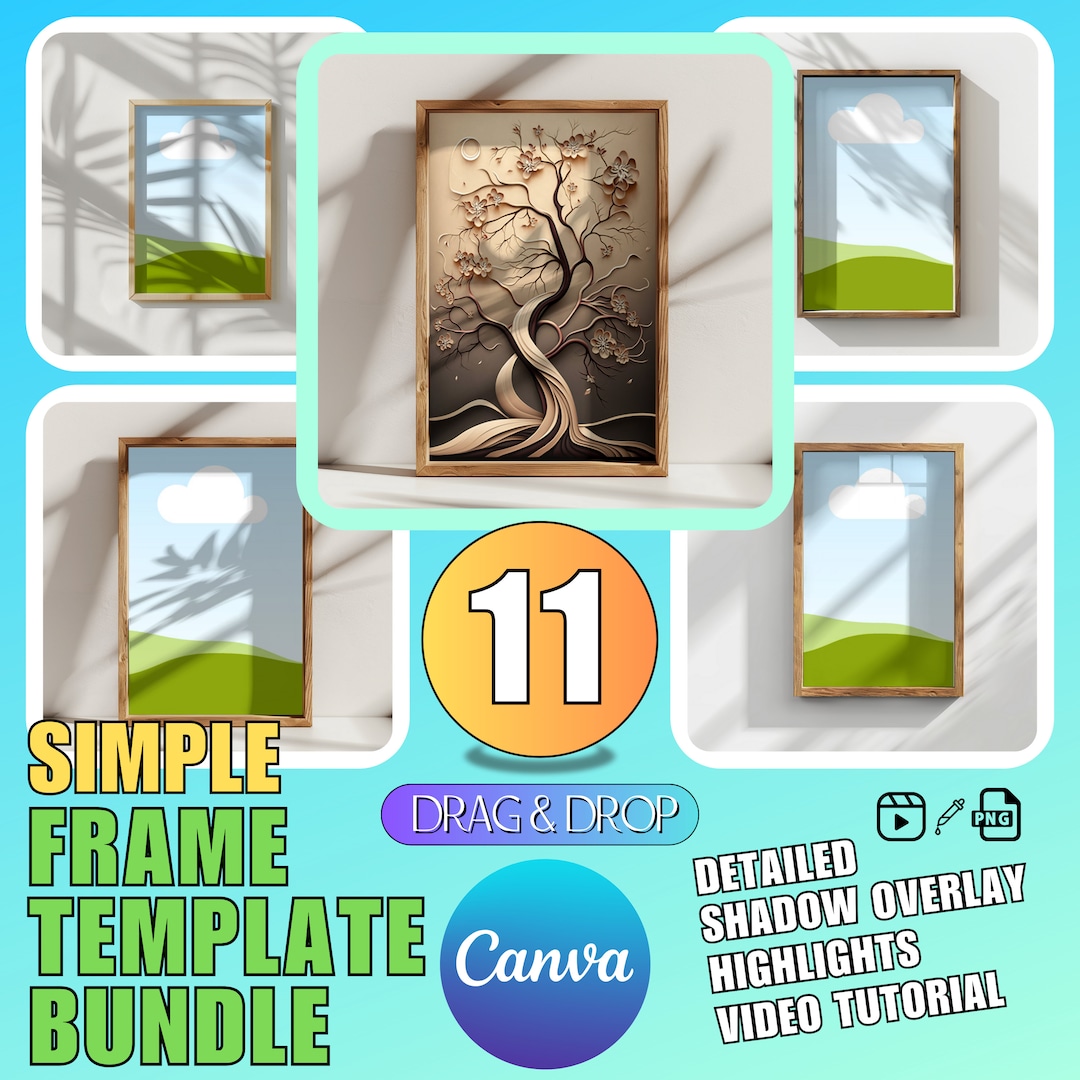 Canva Frame Mockup Set DRAG & DROP Frame Template Canva Wallart Mockup ...