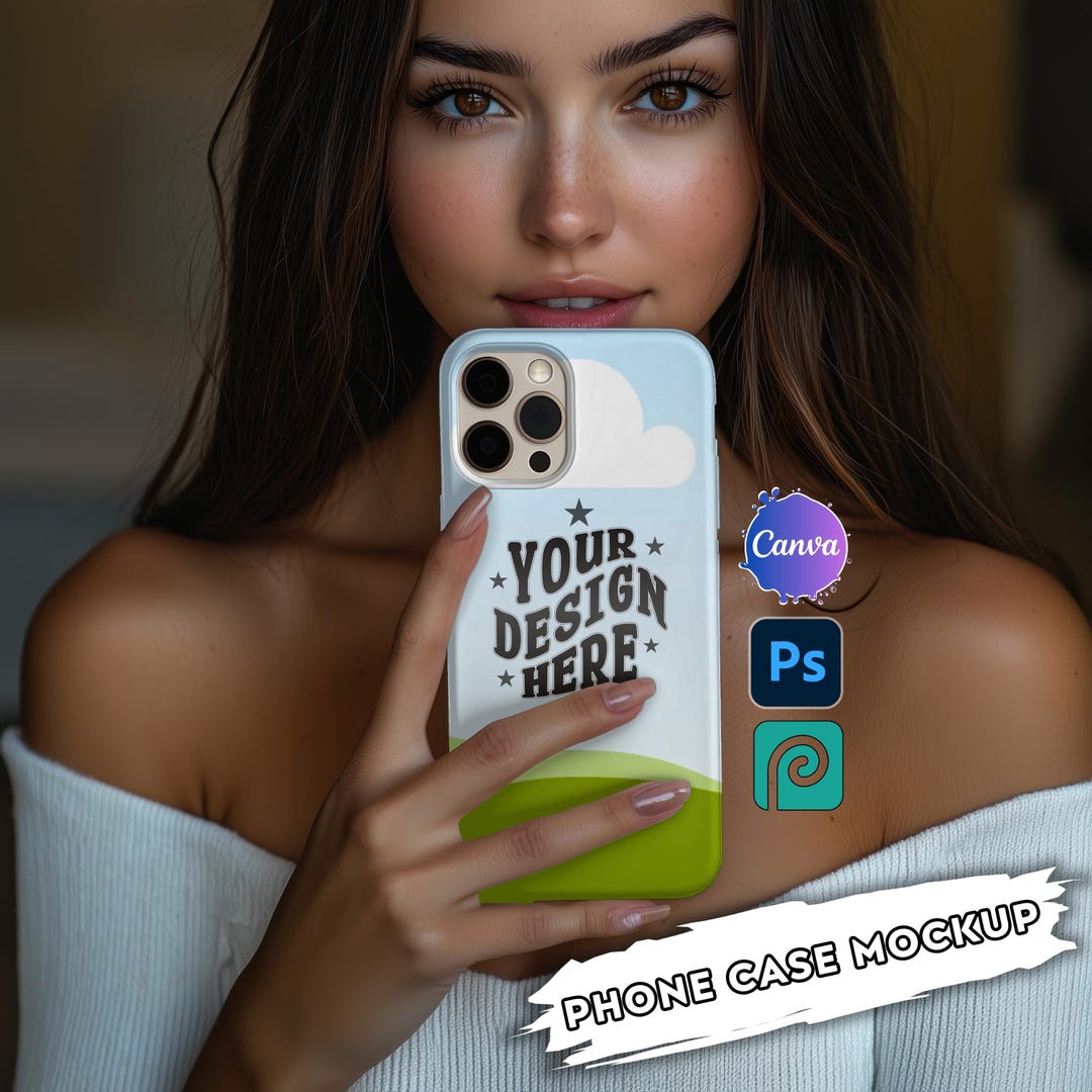 Phone Case Mockup: iPhone Casing Template for Photoshop & Canva (PSD ...
