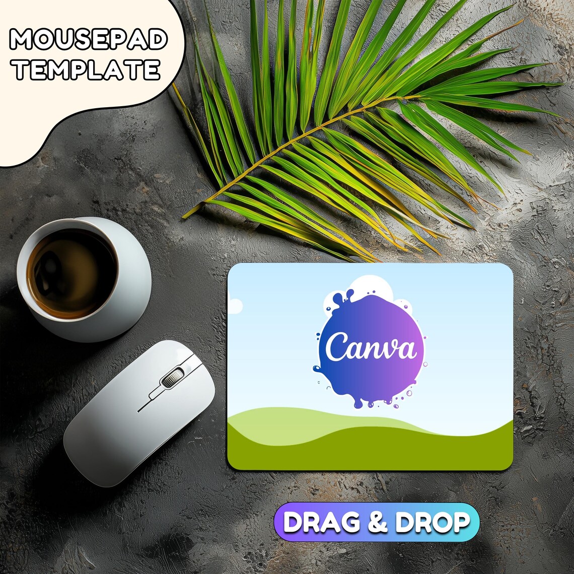 Canva Mousepad Mockup: Drag & Drop Desk Mat Template (digital Download ...
