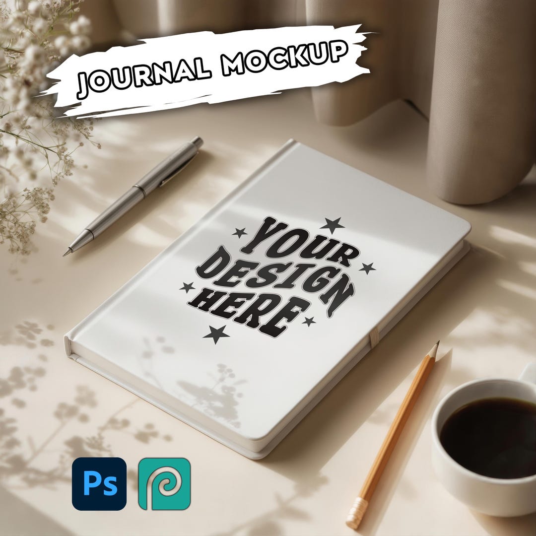 Hardcover Journal Mockup Book Cover Mockup PSD Book Mockup Photoshop ...