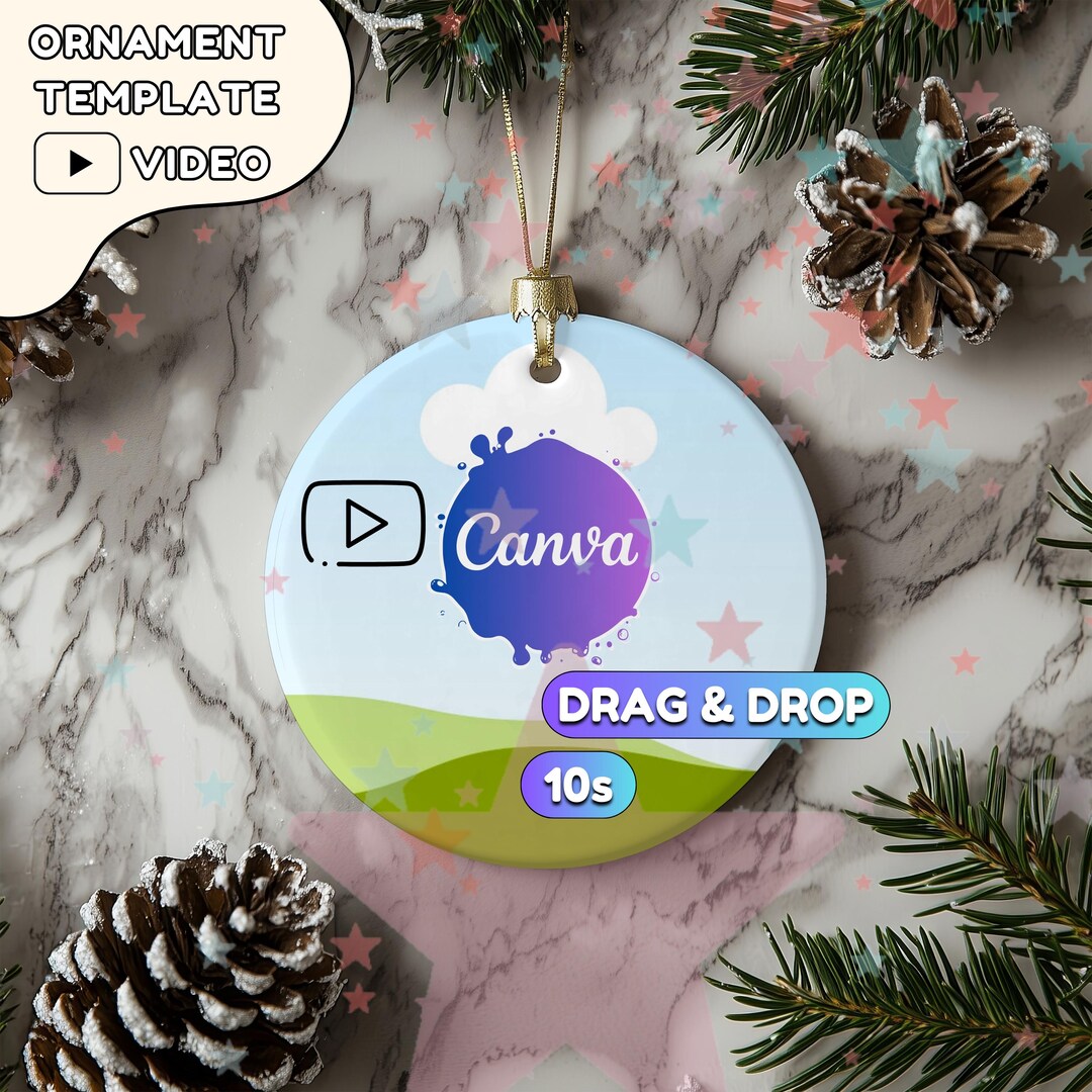Animated Christmas Ornament Template: Canva Video Mockup (digital ...