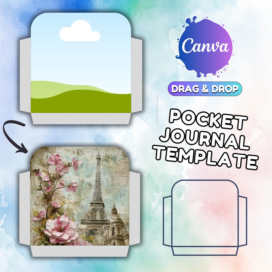 Canva Junk Journal Pocket Template: Drag & Drop Design (A4/US Letter ...
