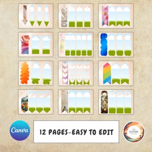 Bookmark Template Canva Editable Bookmarks Frames Printable Bookmarks ...