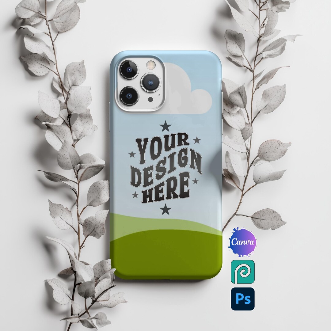 Phone Case Mockup: Photoshop & Canva Template + Tutorials (digital ...