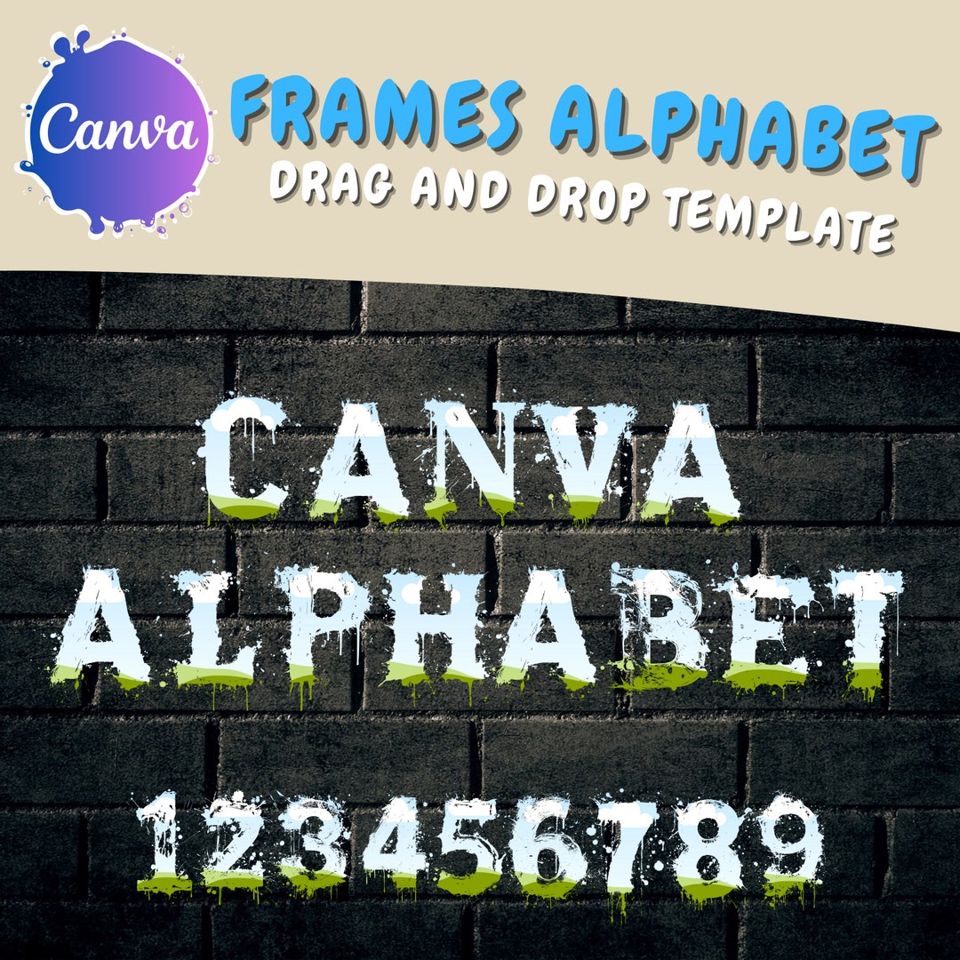 Alphabet Canva Template Editable Alphabet Template Canva Numbers Frame ...