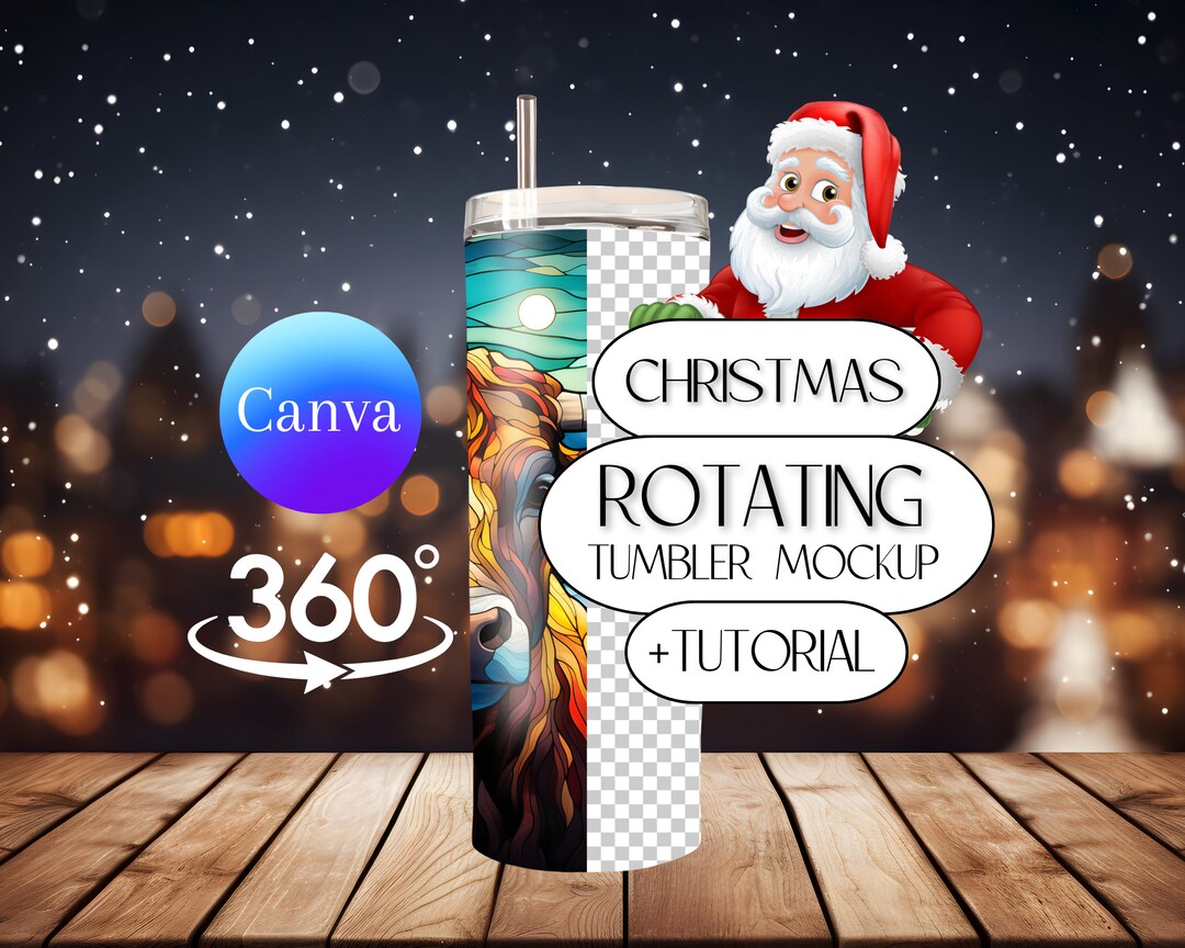 20 Oz Tumbler Animation Mockup: Canva Rotating Template (digital ...