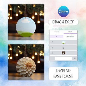 Canva Christmas Ornament Template: Round Mockup (digital Download) - Etsy