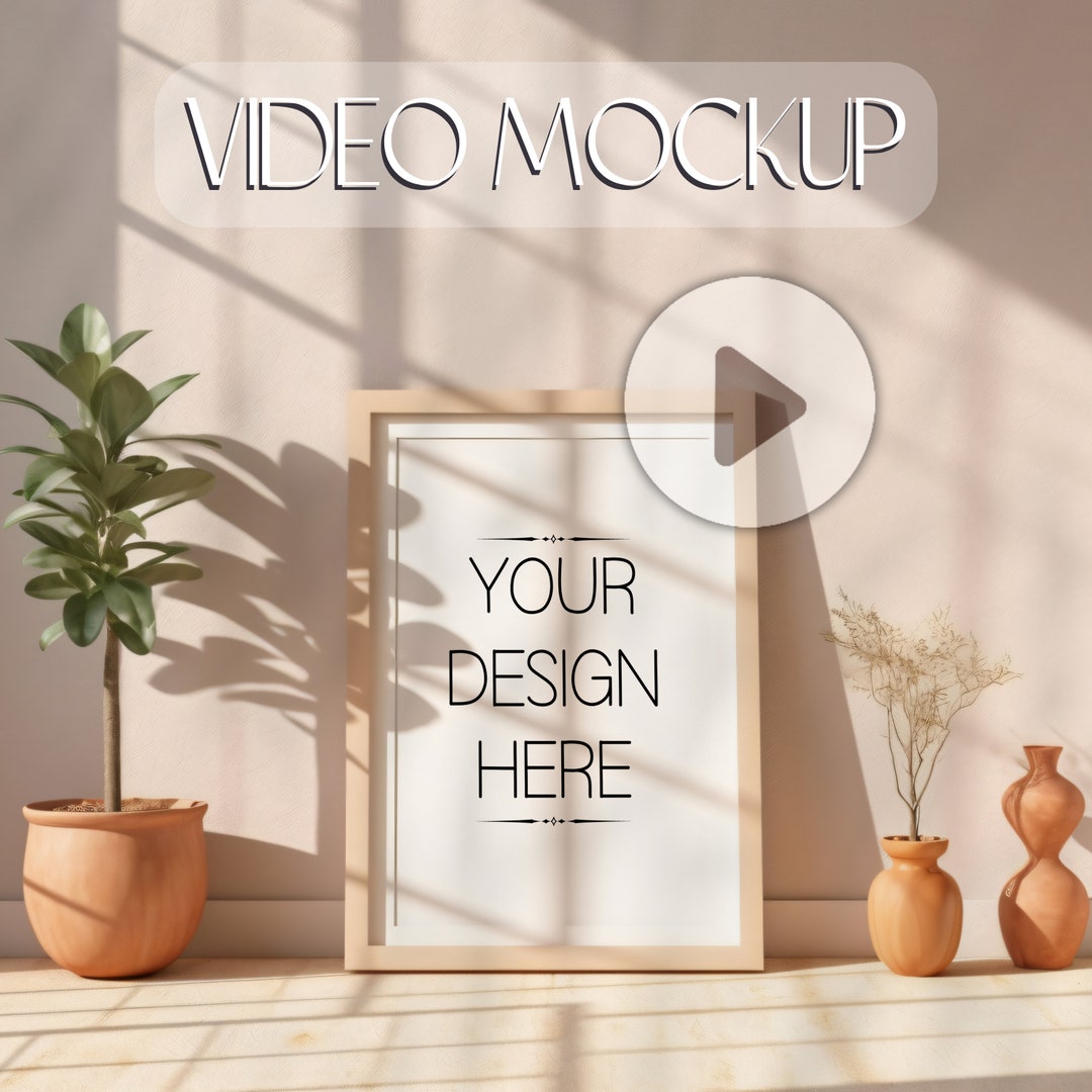 Video Frame Mockup Frame Template Photoshop Wallart Mockup Animation ...
