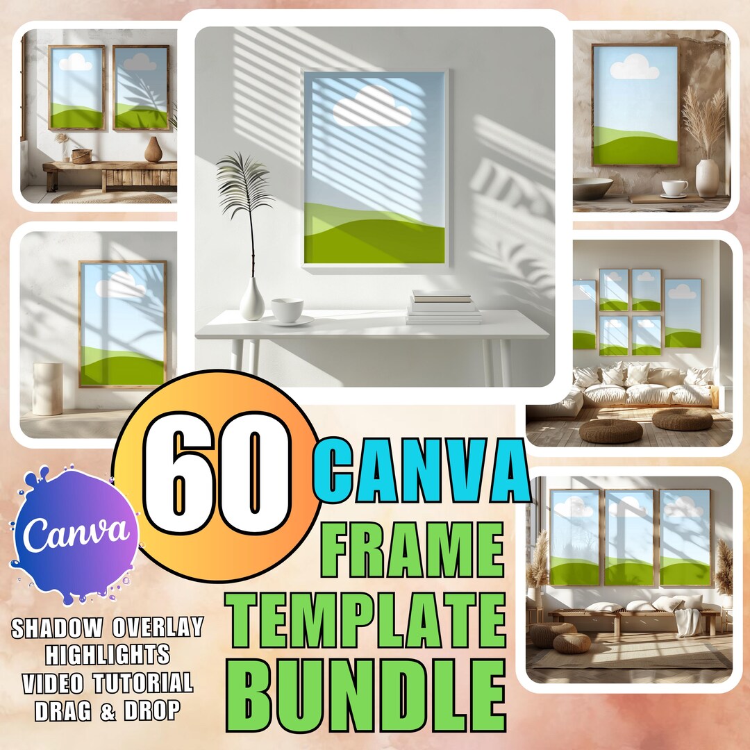 Canva Wall Art Mockup Bundle Canva Frame Mockup Canva Frame Template ...