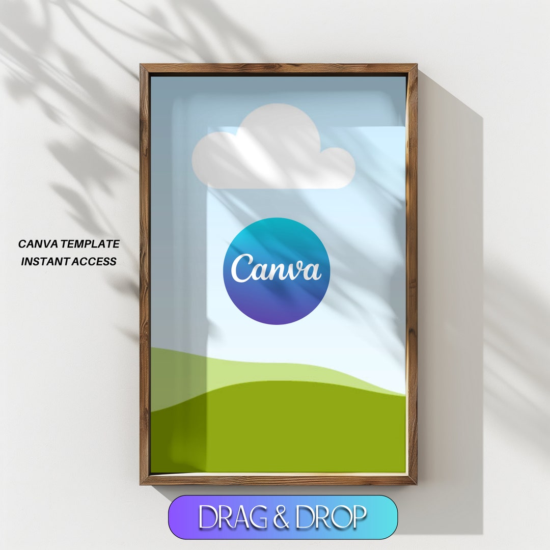 Canva Drag & Drop Frame Mockup Wall Print Mockup Canva Drag and Drop ...