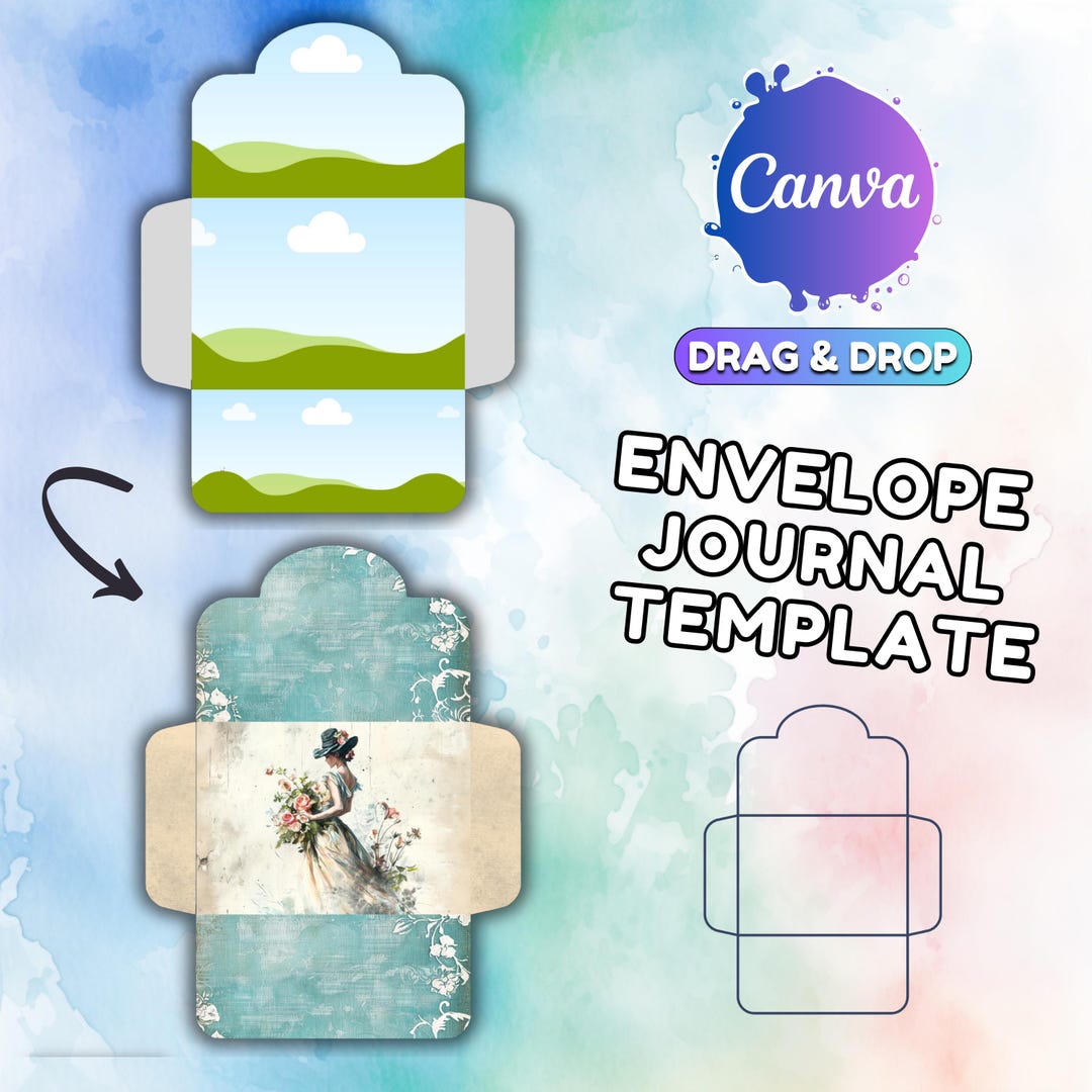 Drag and Drop Canva Envelope Template Junk Journal Folio Template ...