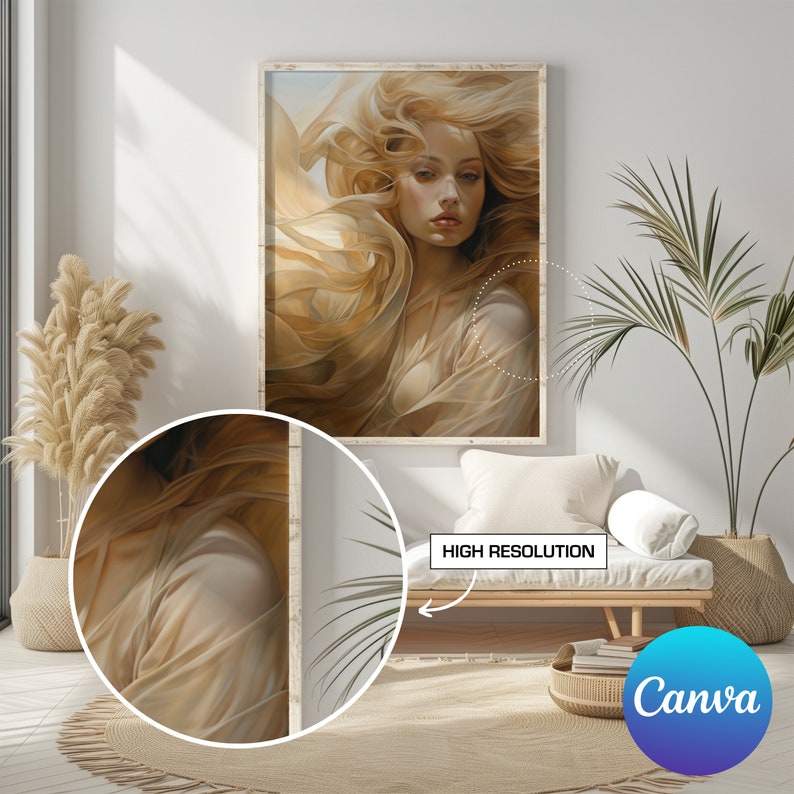 Canva Frame Mockup Bundle: Drag & Drop Wall Art Templates (digital ...