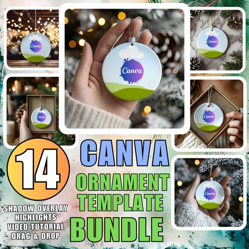Circle Ornament Canva Template - Etsy