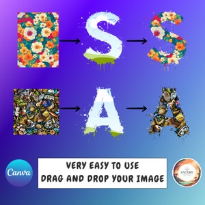 Alphabet Canva Template Editable Alphabet Template Canva Numbers Frame ...