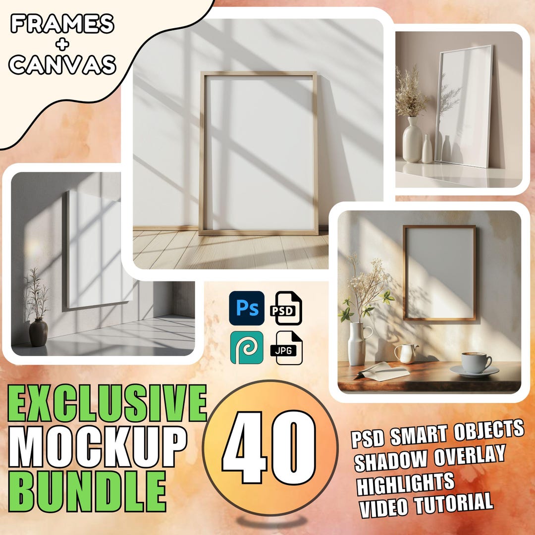 40 Frame Mockup Bundle: Wall Art Mock-up (PSD) - Etsy