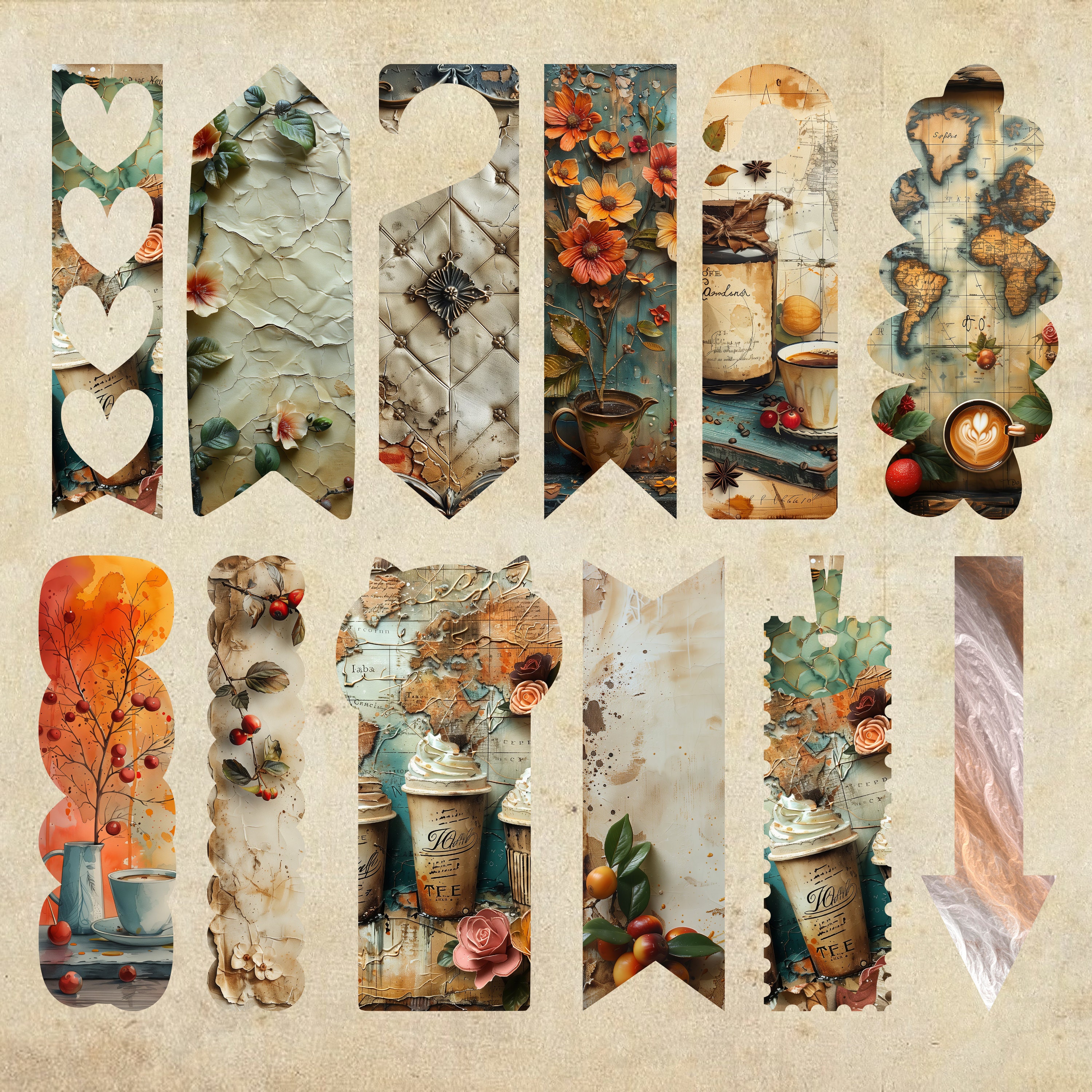 Bookmark Template: Canva Editable Frames for Junk Journals (digital ...