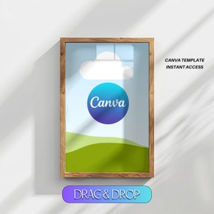 Canva Drag & Drop Frame Template Wall Print Mockup Canva Drag and Drop ...