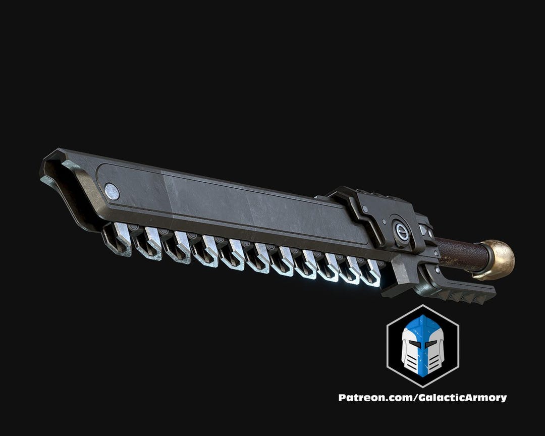 Futuristic Warrior Chainsword Prop | 3D Printed Cosplay Kit (unfinished ...