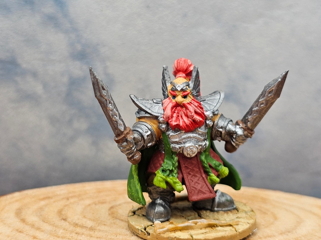 Dwarven Fighter Armed With Swords Hand Painted LOTR RPG Tabletop Gaming ...