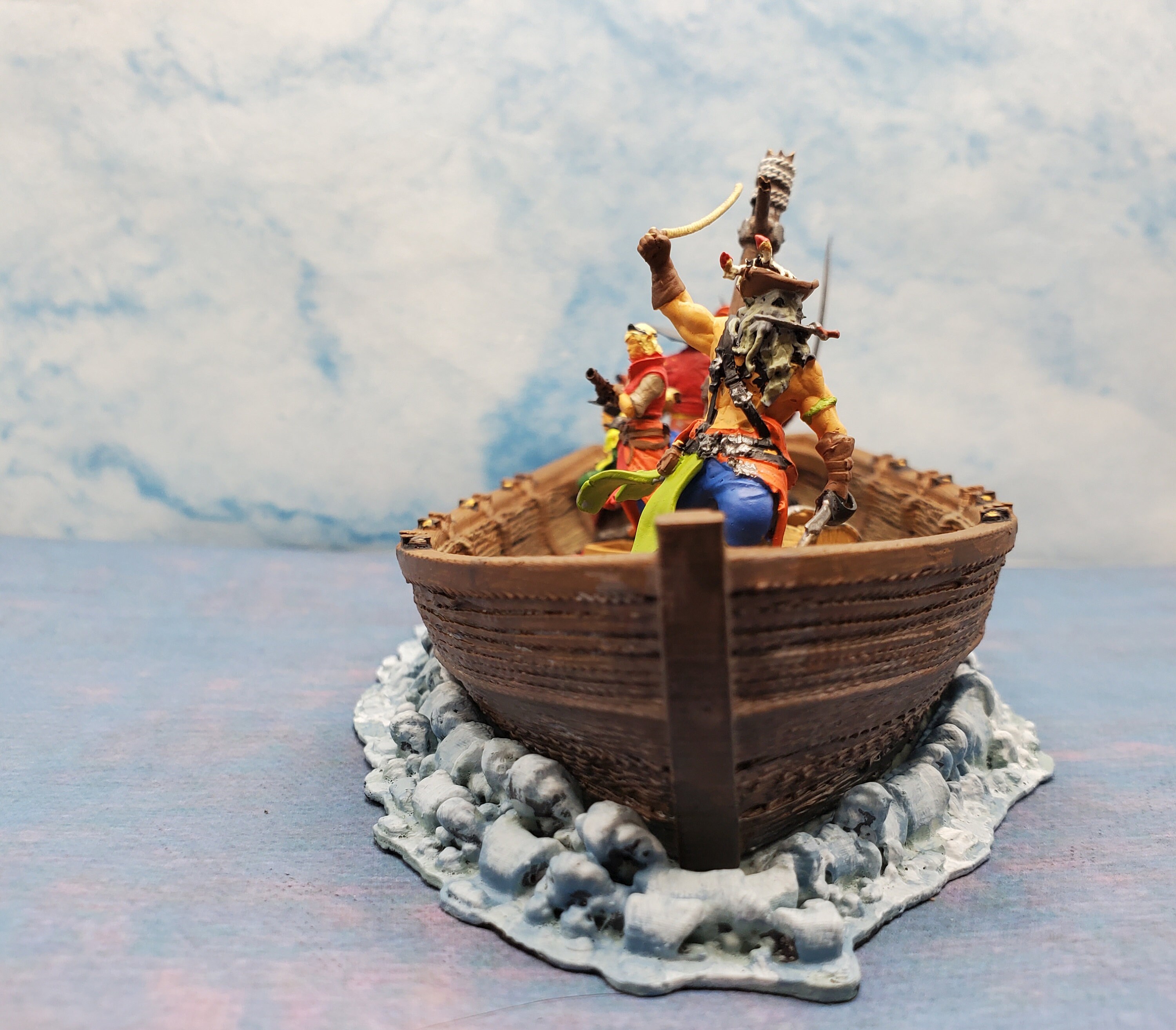 Pirate Ship With Motley Five Crewmen Hand Painted Finished - Etsy