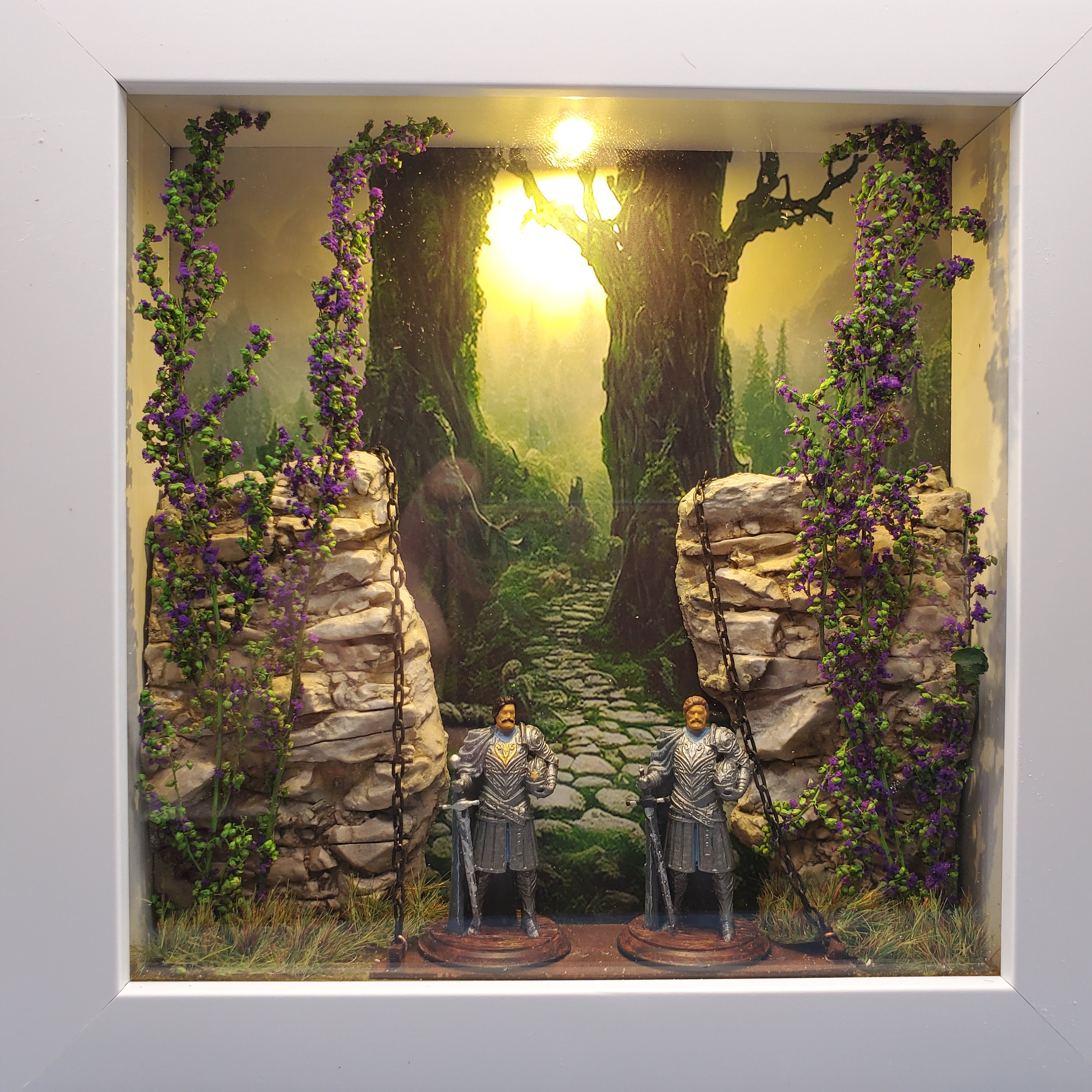 Guardians of the Forest Hand Painted LED Light Diorama Knights Forest ...