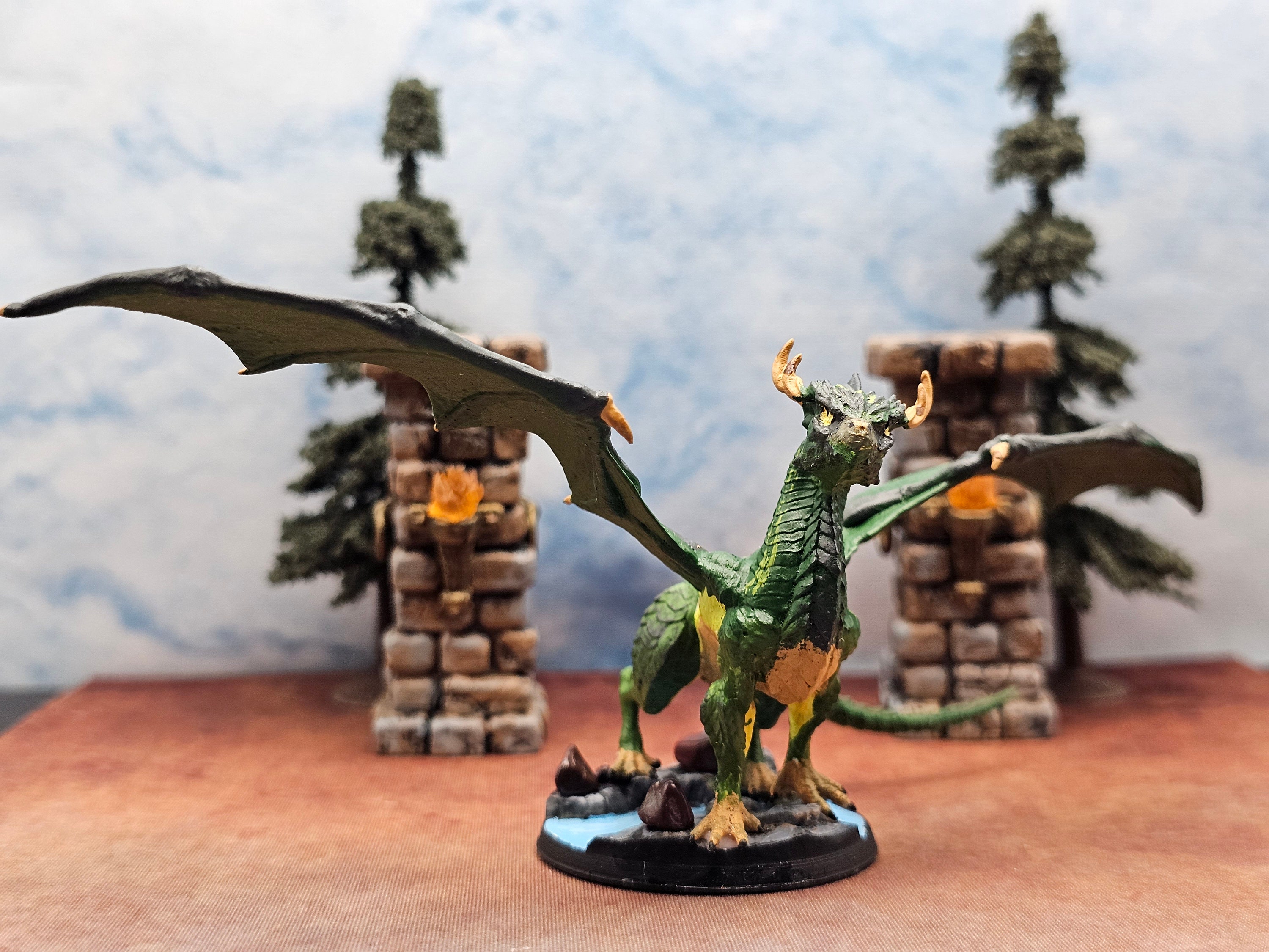 Young Dragon Exploring Hand Painted Dnd RPG Tabletop Gaming - Etsy