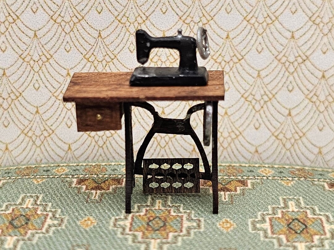 Treadle Sewing Machine Finished Handmade Quarter 1/4 Scale Dollhouse ...