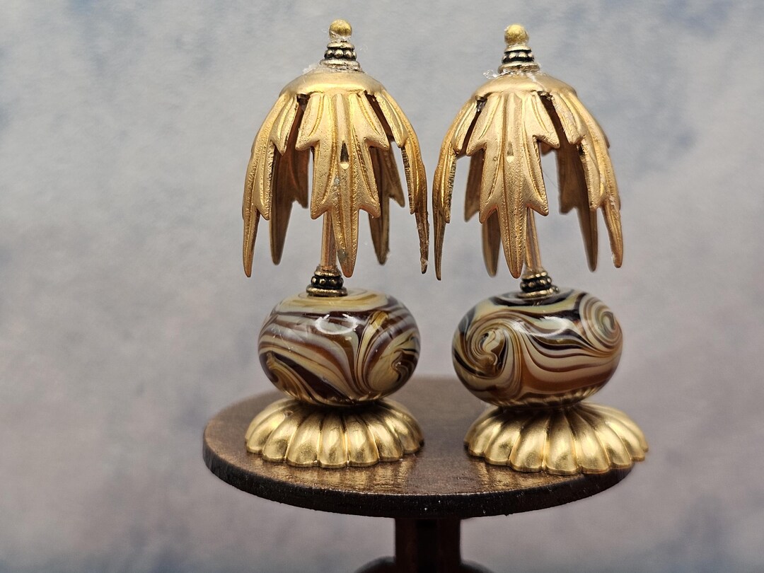 Lighting Desert Brown Lamps Hand Made Scale 1:24 1/2 Dollhouse ...