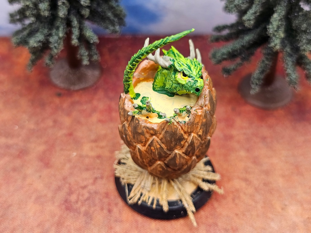 It's a One Baby Dragon Hatched Finished Hand Painted DND Figure ...