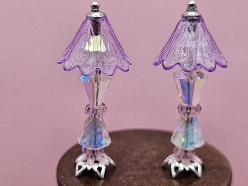 Dainty Crystal Hourglass Lamps Hand Made Scale 1:24 1/2 Dollhouse ...