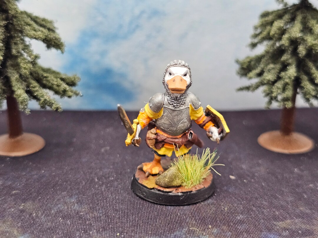 Duck Knight With Sword Drawn Hand Painted RPG Tabletop Fantasy - Etsy