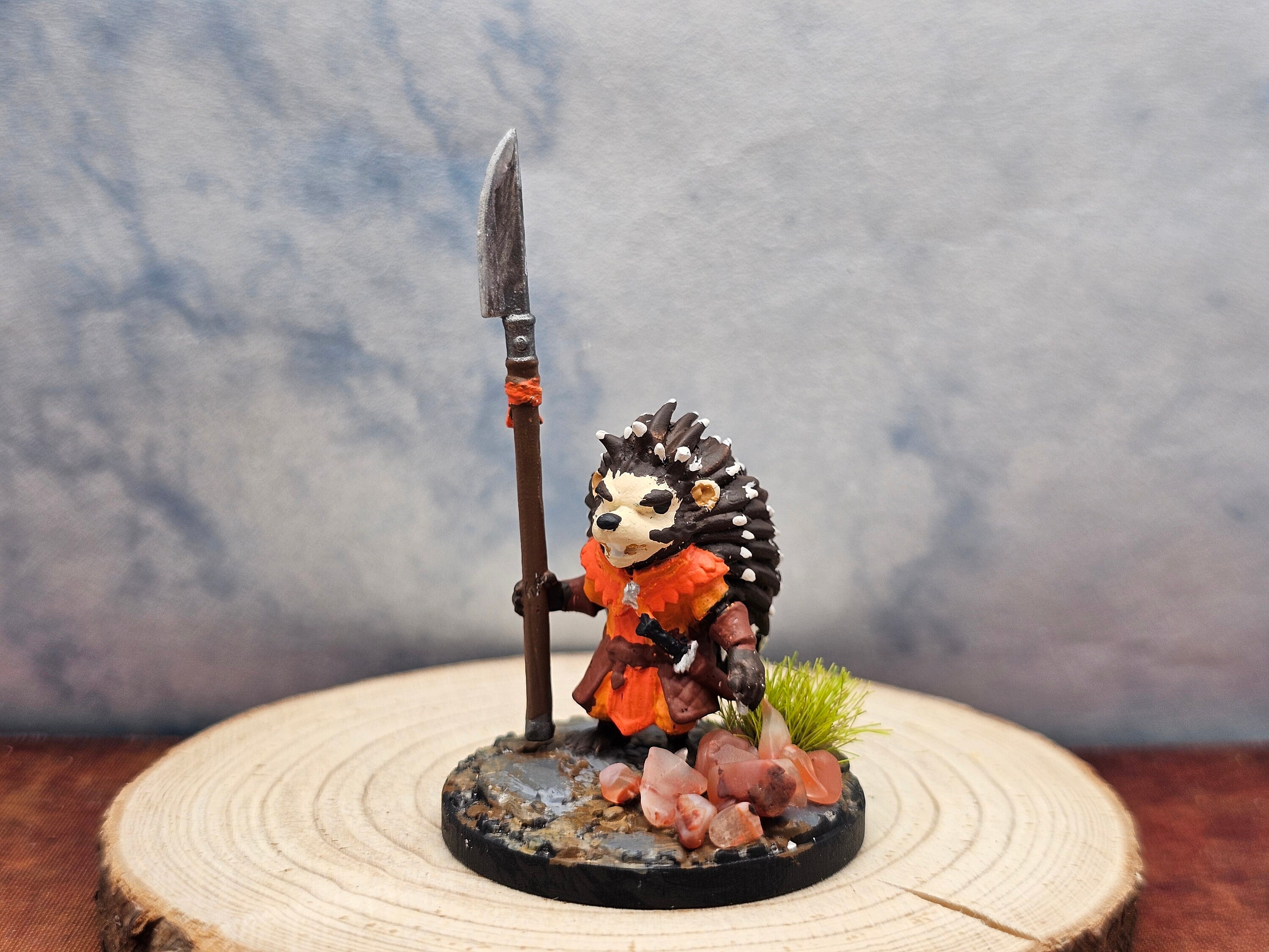 Hedgehog Knight With Spear and Sword Finished Hand Painted DND Figure ...