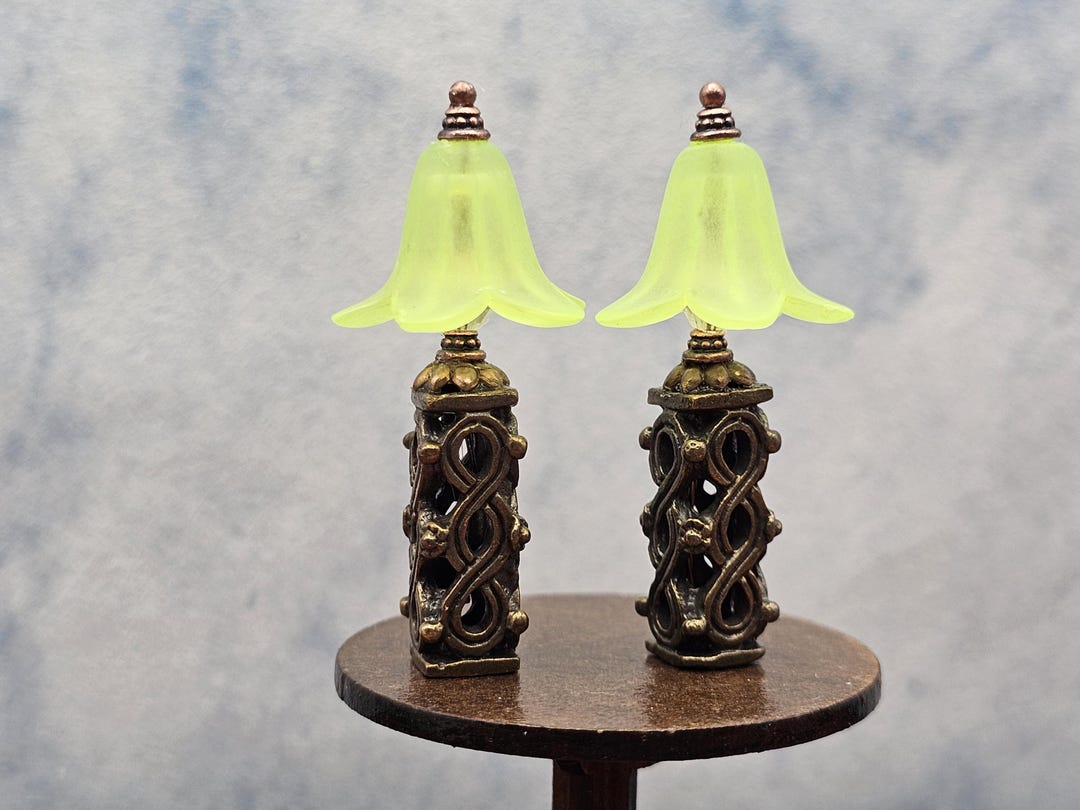 Tall Tower Lamps Hand Made Scale 1:24 1/2 Dollhouse Miniatures - Etsy
