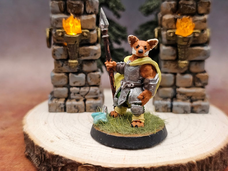 Kitsune Young Knight Finished Hand Painted DND Figure Tabletop - Etsy