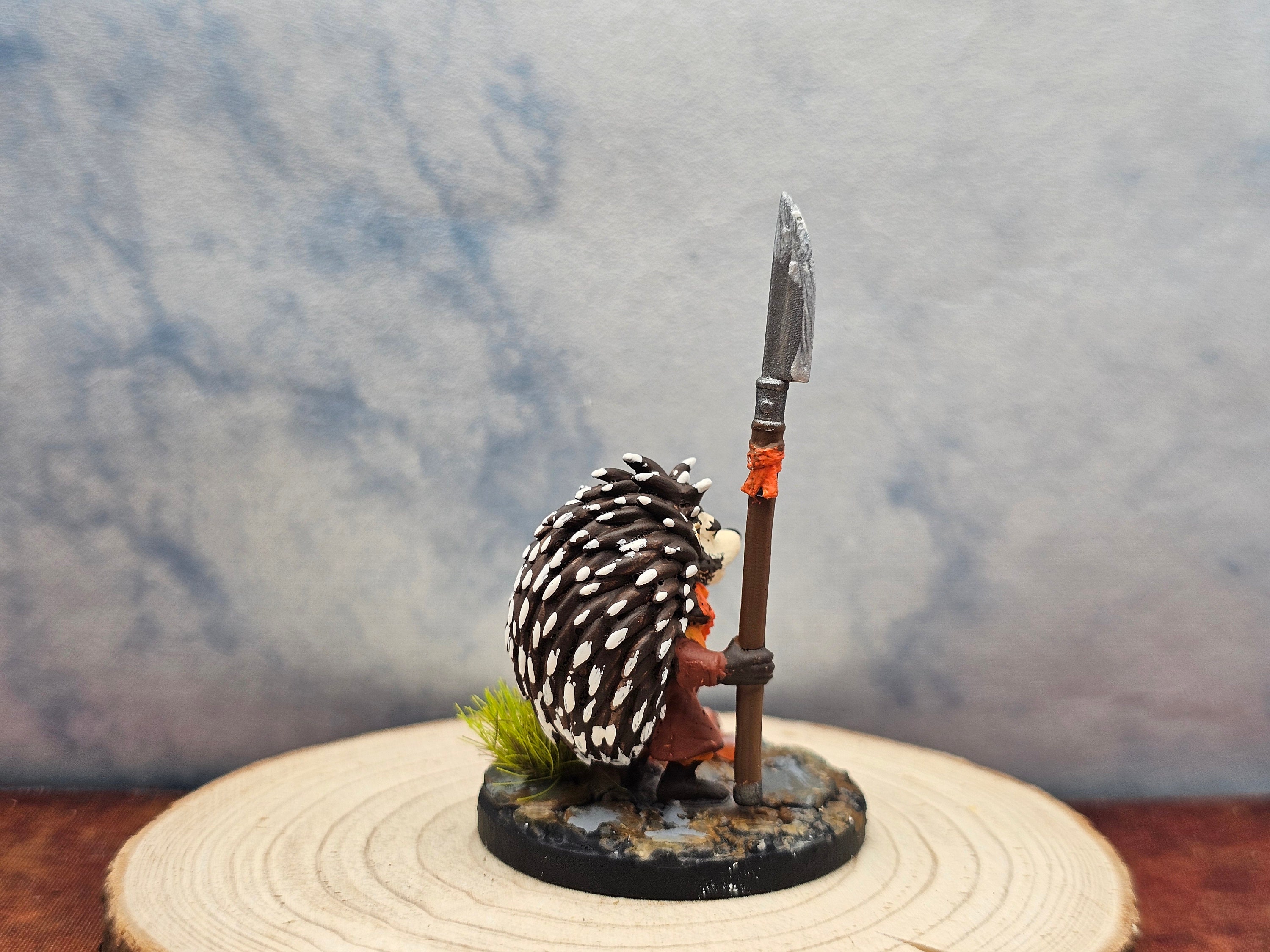 Hedgehog Knight With Spear and Sword Finished Hand Painted DND Figure ...