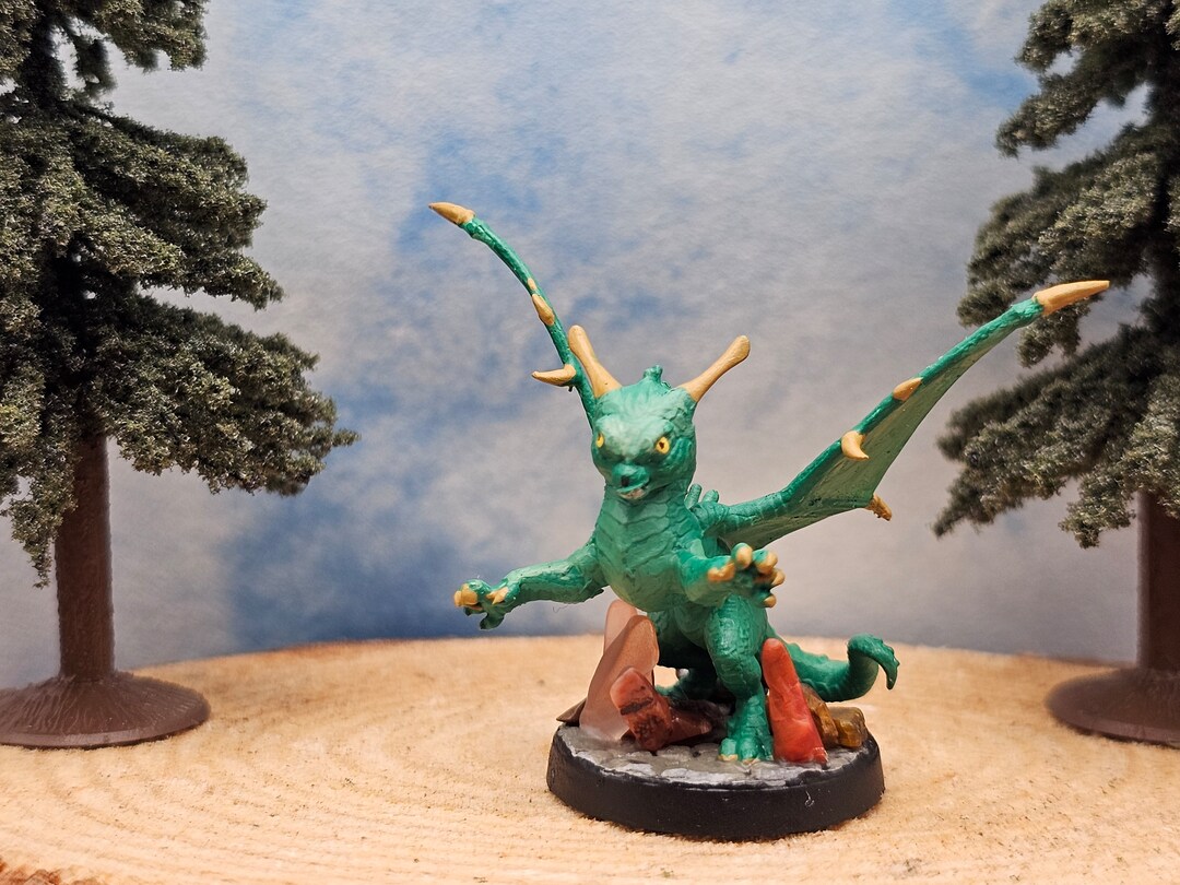 Sparkclaw Wyrmling Baby Dragon Hand Painted DND Tabletop Gaming - Etsy
