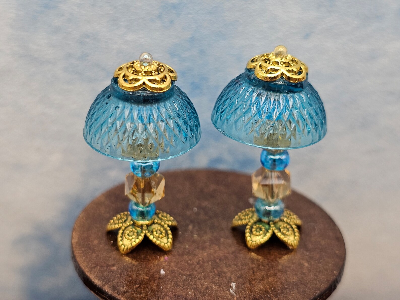 Bold and Golden Lamps Hand Made Scale 1:24 1/2 Dollhouse Miniatures - Etsy