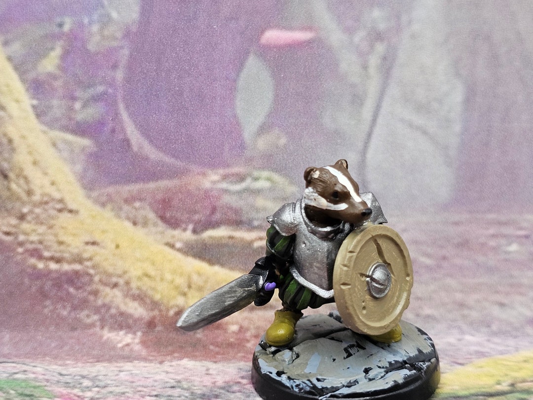 Badger Fighter Three With Sword and Shield Badgerfolk Warrior Finished ...