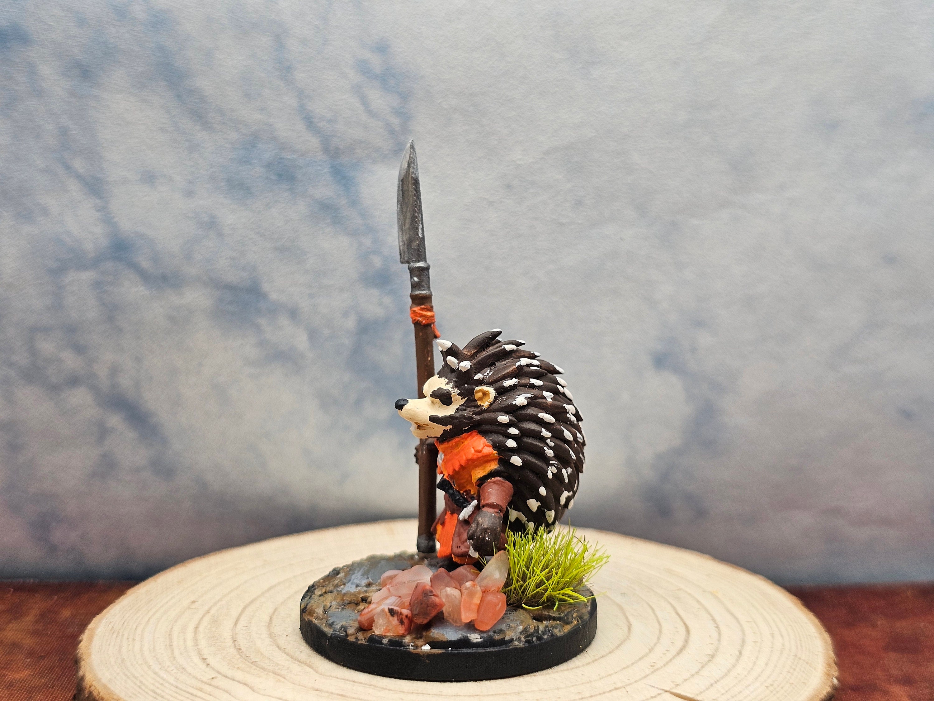 Hedgehog Knight With Spear and Sword Finished Hand Painted DND Figure ...