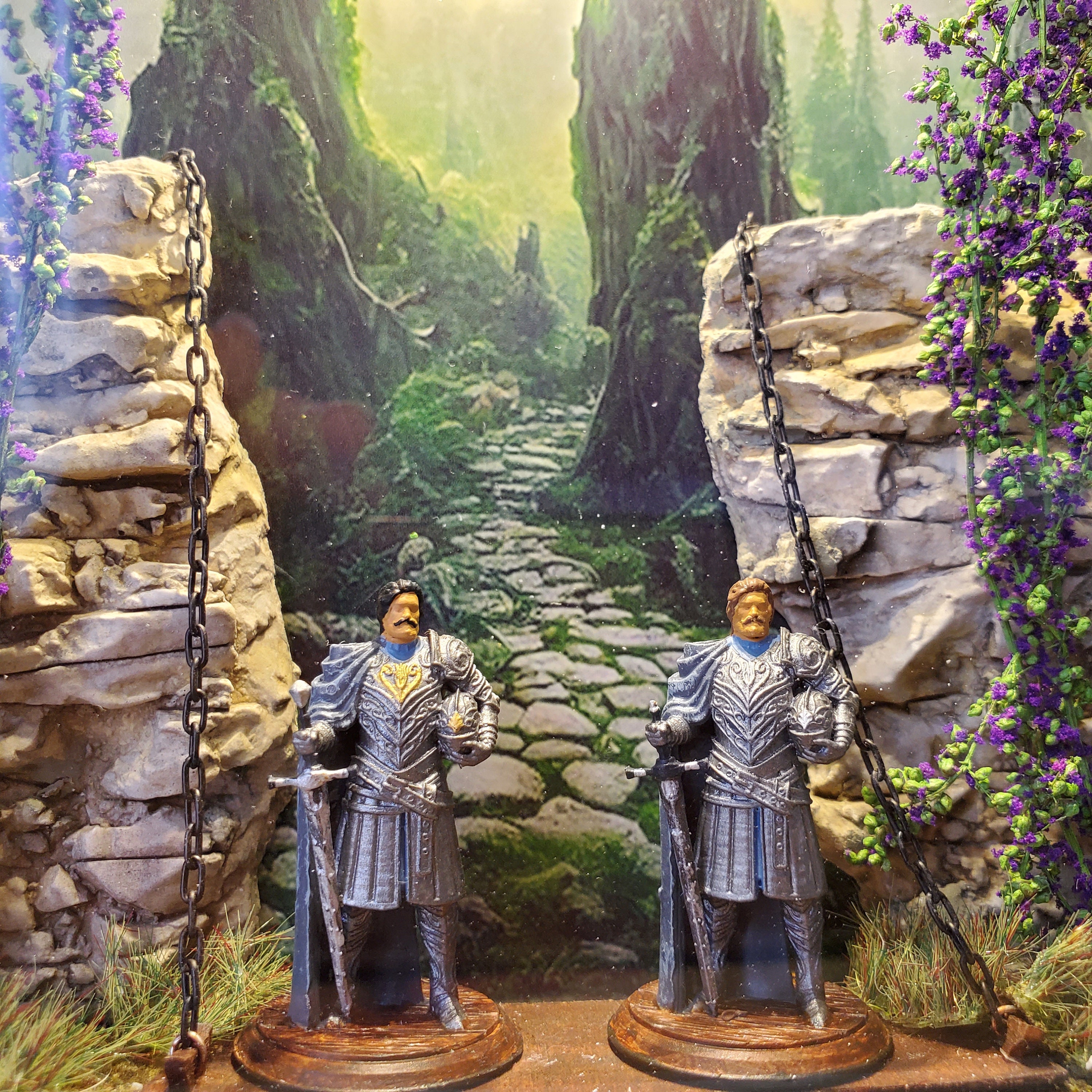 Guardians of the Forest Hand Painted LED Light Diorama Knights - Etsy
