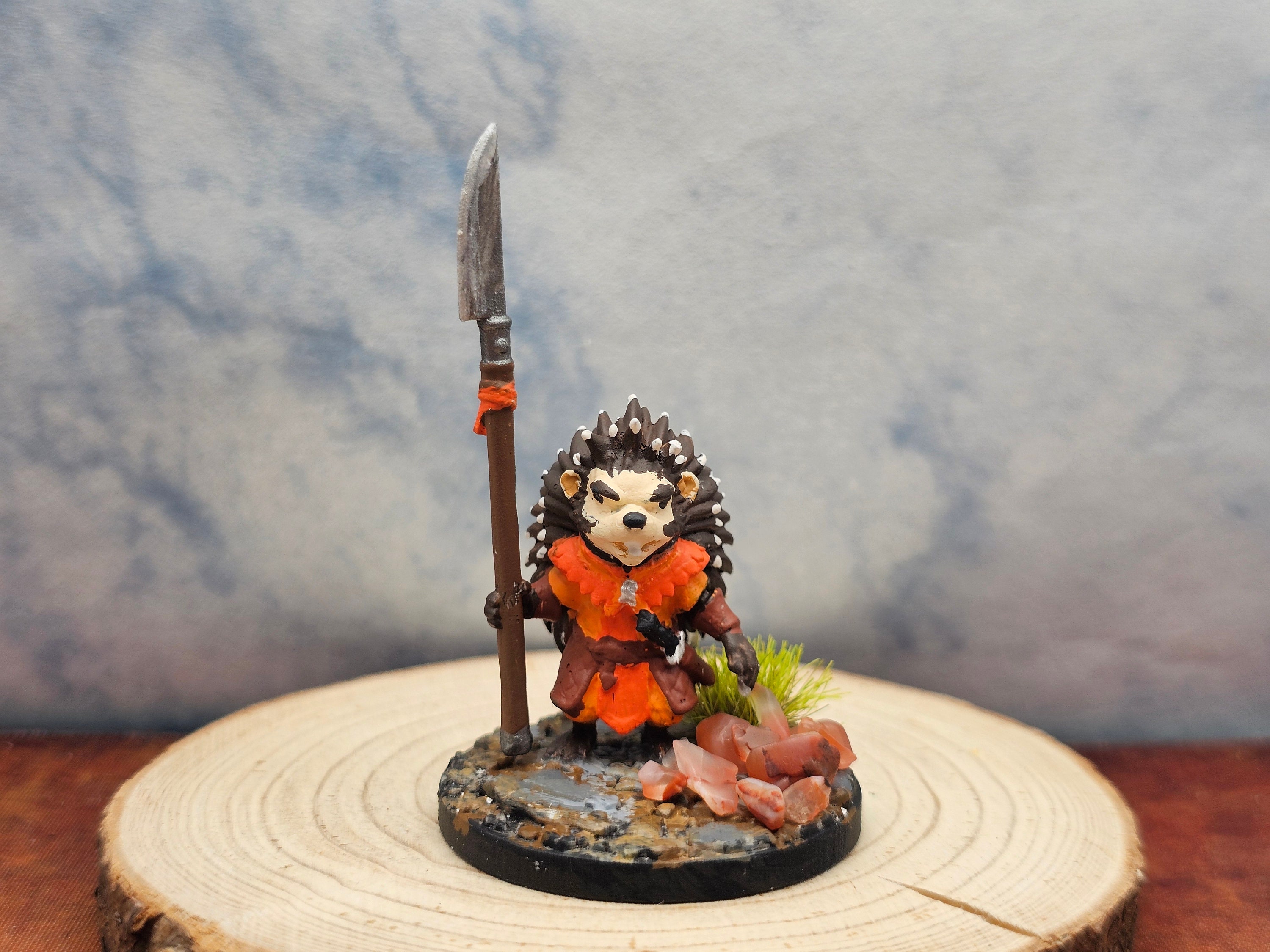 Hedgehog Knight With Spear and Sword Finished Hand Painted DND Figure ...