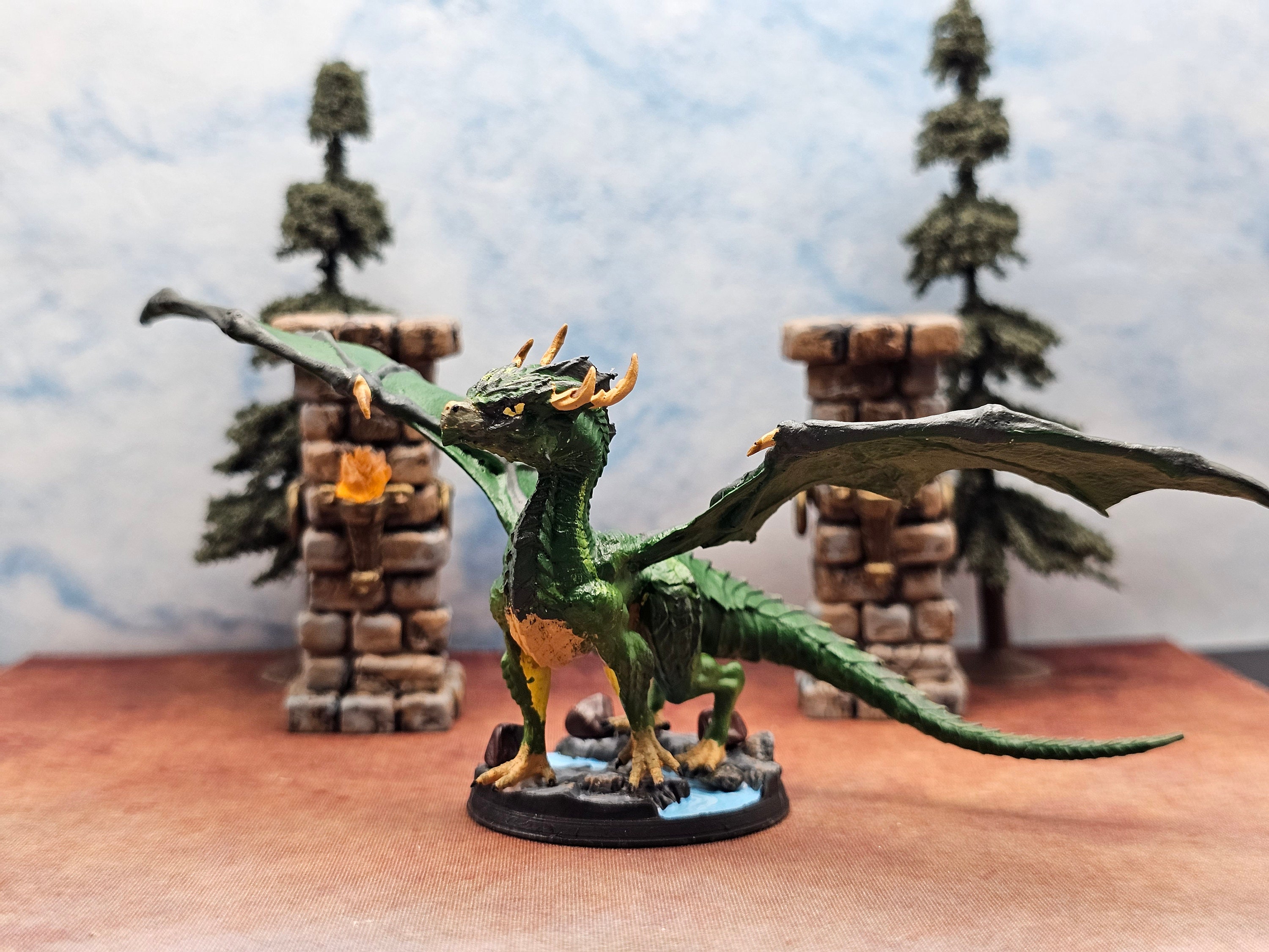 Young Dragon Exploring Hand Painted Dnd RPG Tabletop Gaming - Etsy