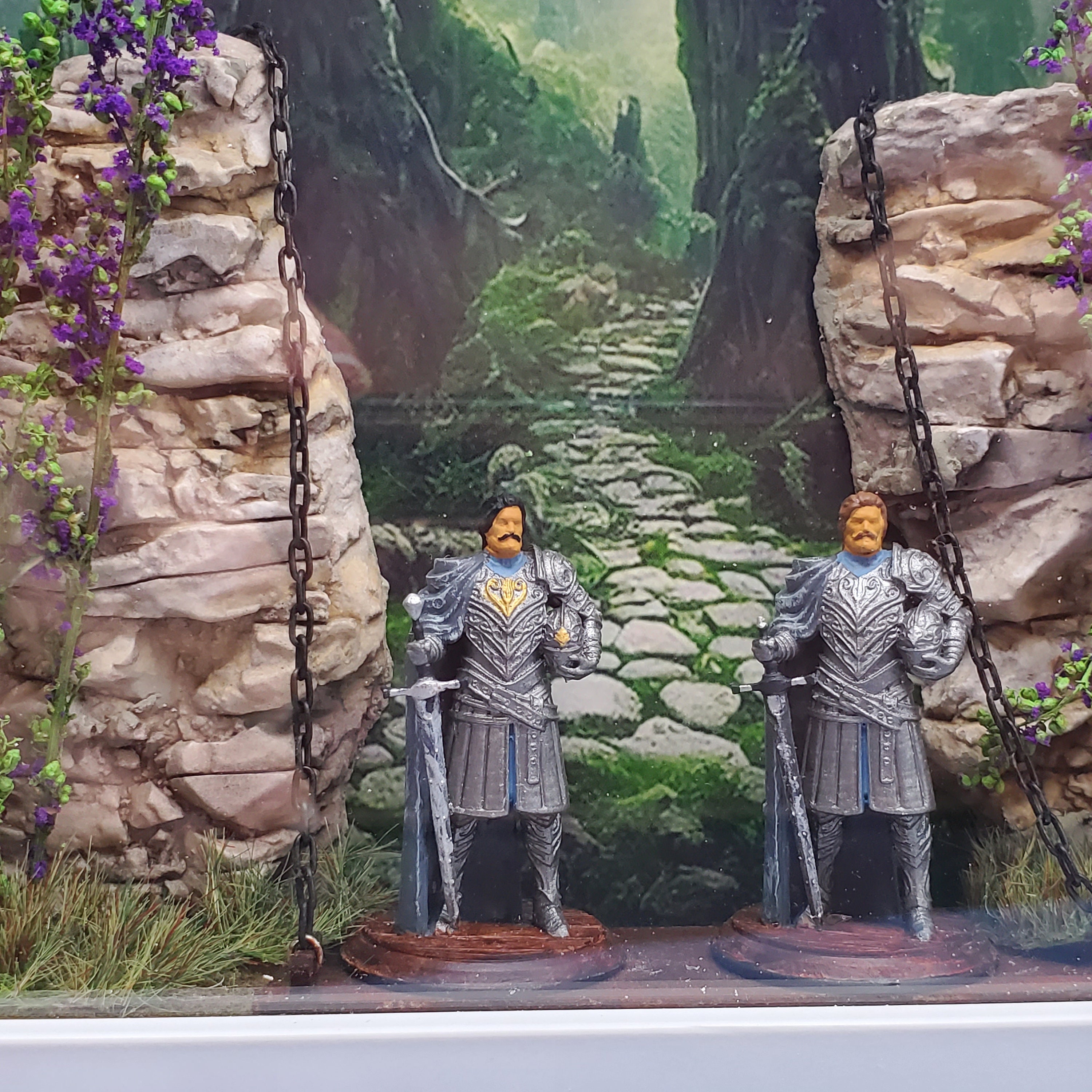Guardians of the Forest Hand Painted LED Light Diorama Knights Forest ...